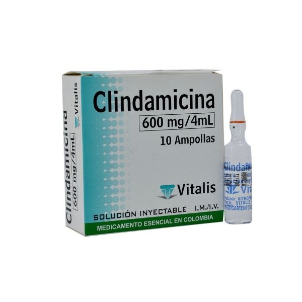 CLINDAMICINA 600MG/4ML CAJA X 10 AMP VITALIS